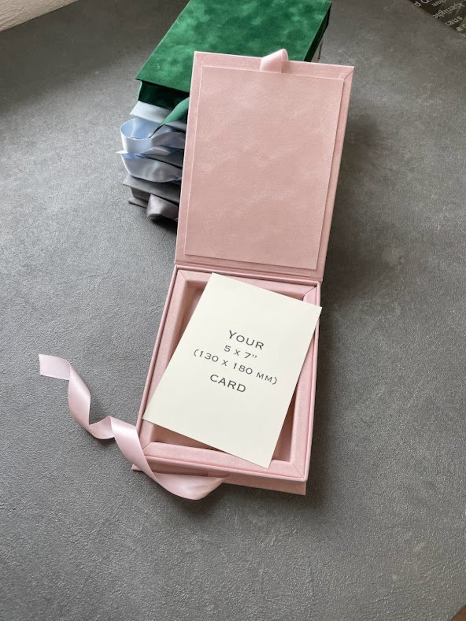 Vertical 5x7 Velvet Invitation Box With Silk Tassel - Etsy