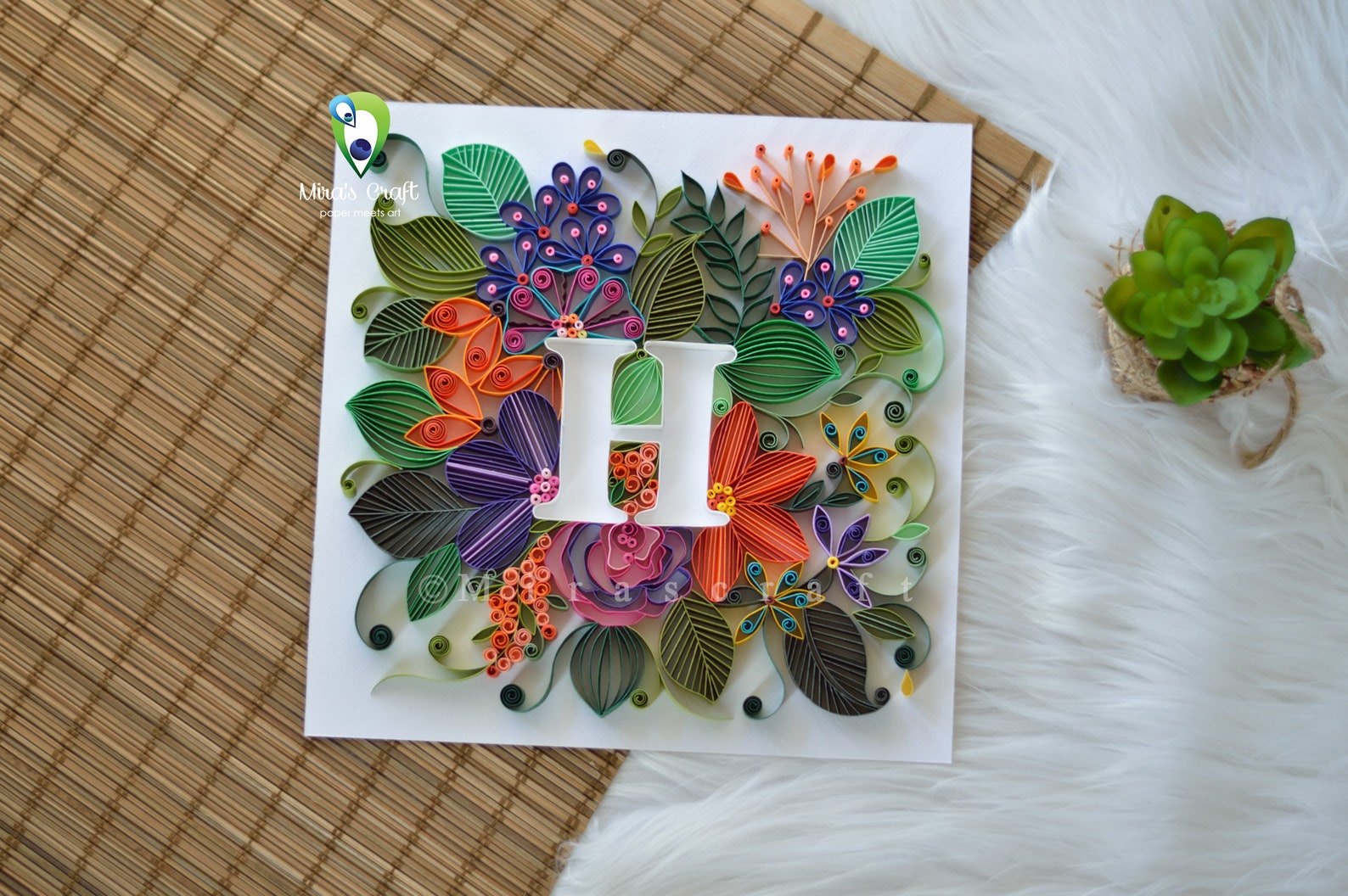 Quilling Personalized H Letters A to Z Wall DecalHome | Etsy