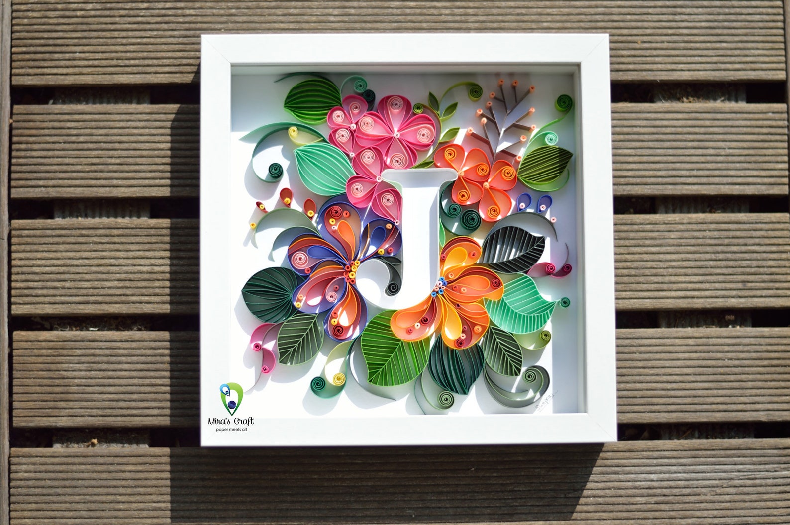 Quilling Personalized J Letters A to Z Wallart for Couple - Etsy