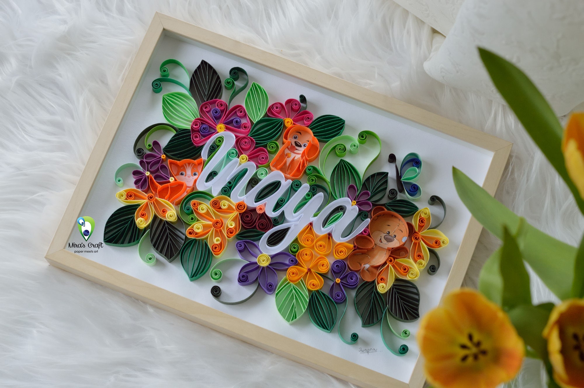 Quilling Baby Name Frame Home Decor / Baby Shower Gift for | Etsy