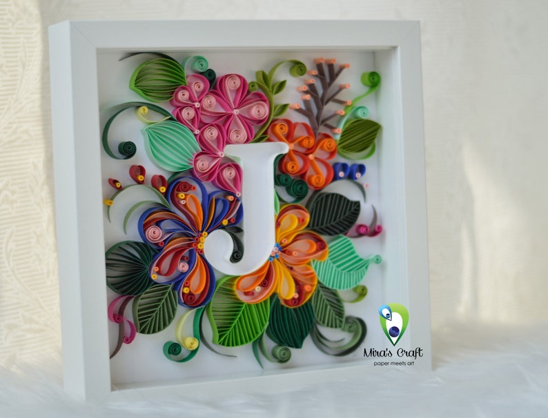 Quilling Personalized J Letters - A to Z Wallart for Couple, Friends ...