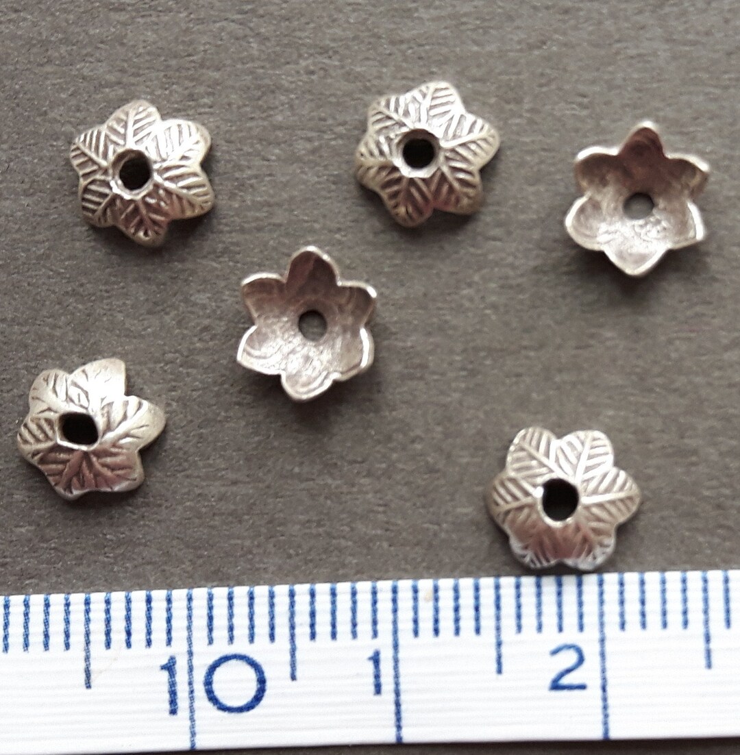Silver Pearl Caps Pointed Ends 925 Sterling Silver 7 Mm 2 Pieces - Etsy UK