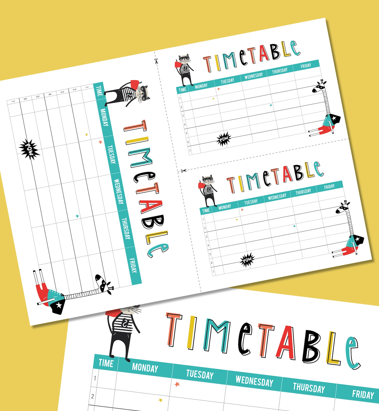 Printable TIMETABLE // PDF Word File - Etsy.de