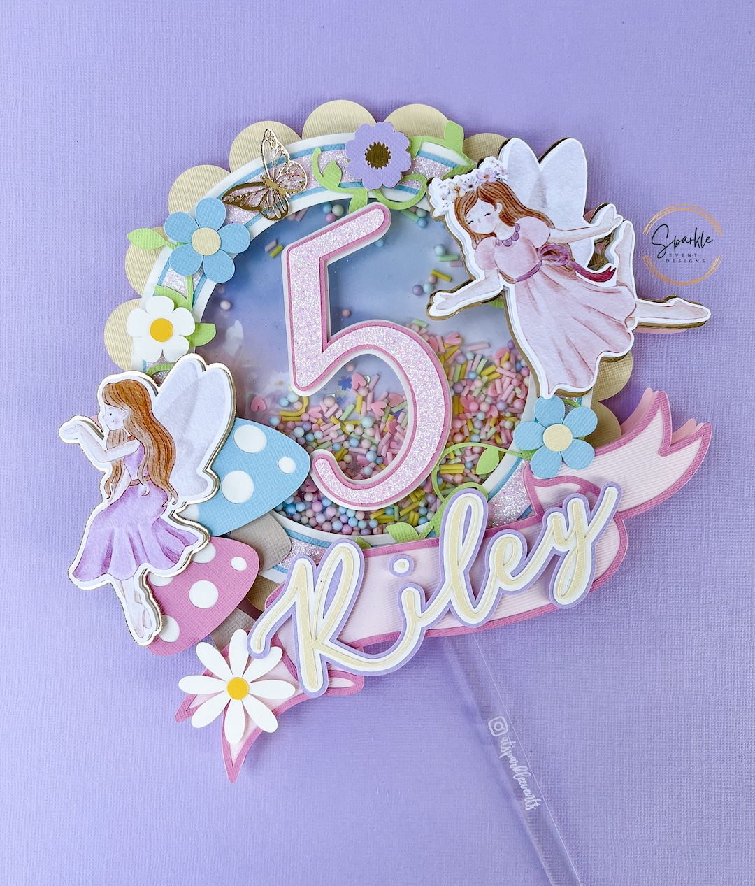 Fairy Theme Shaker Cake Topper/whimsical - Etsy
