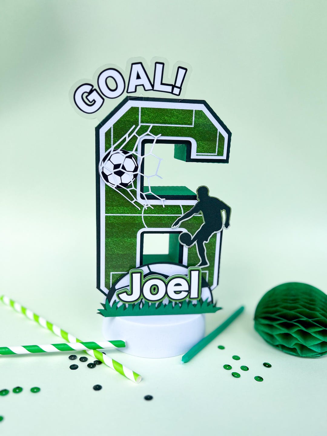 Soccer Theme 3D Letter or Number/centerpiece/ Table Decor/keepsake - Etsy