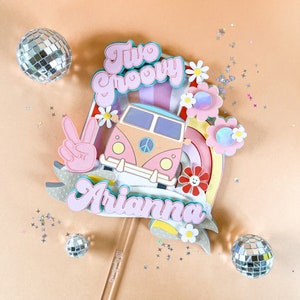 Two Groovy Cake Topper/disco Theme/vintage Van/girl Theme - Etsy