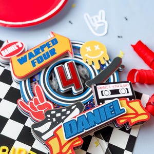 Warped Four '4' Shaker Theme Cake Topper/punk Rock/ Warp Tour/rock ...