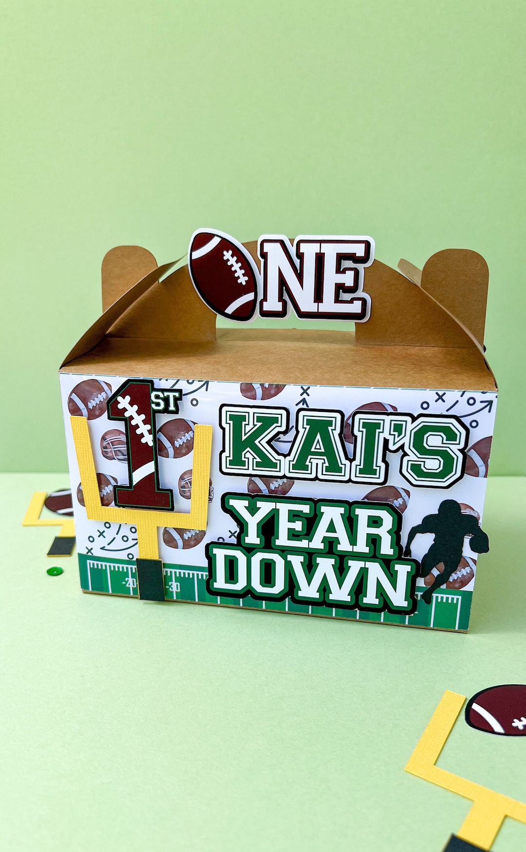 First Touchdown Gable Favor Box/ Football/ First Down Theme - Etsy