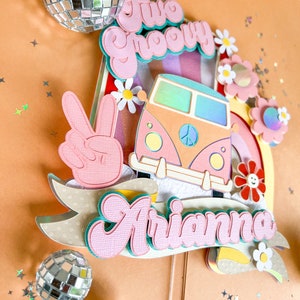 Two Groovy Cake Topper/disco Theme/vintage Van/girl Theme - Etsy