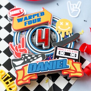 Warped Four '4' Shaker Theme Cake Topper/punk Rock/ Warp Tour/rock ...