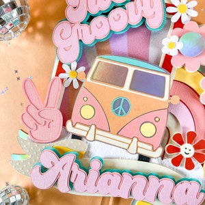 Two Groovy Cake Topper/disco Theme/vintage Van/girl Theme - Etsy