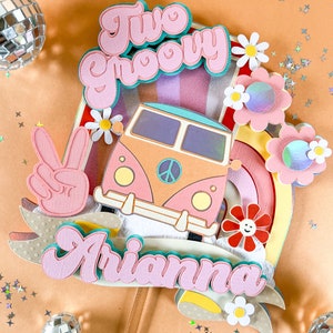 Two Groovy Cake Topper/disco Theme/vintage Van/girl Theme - Etsy