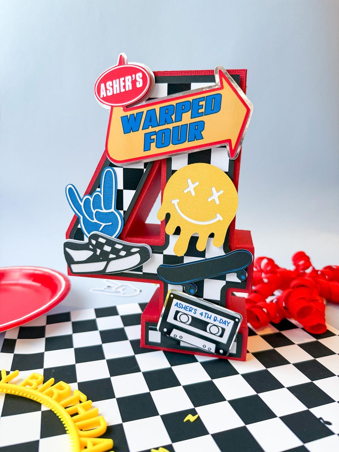 Warped Four '4' Theme 3D Number/punk Rock/ Warp Tour/rock Bands ...