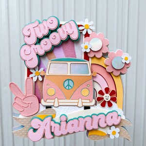 Two Groovy Cake Topper/disco Theme/vintage Van/girl Theme - Etsy