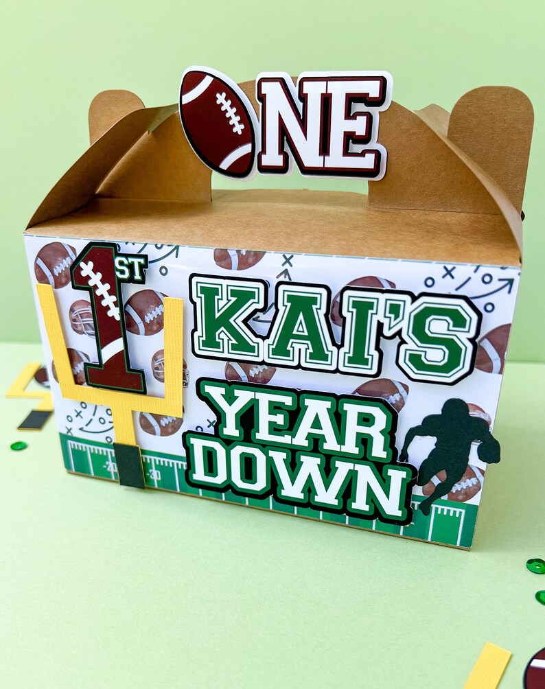 First Touchdown Gable Favor Box/ Football/ First Down Theme - Etsy