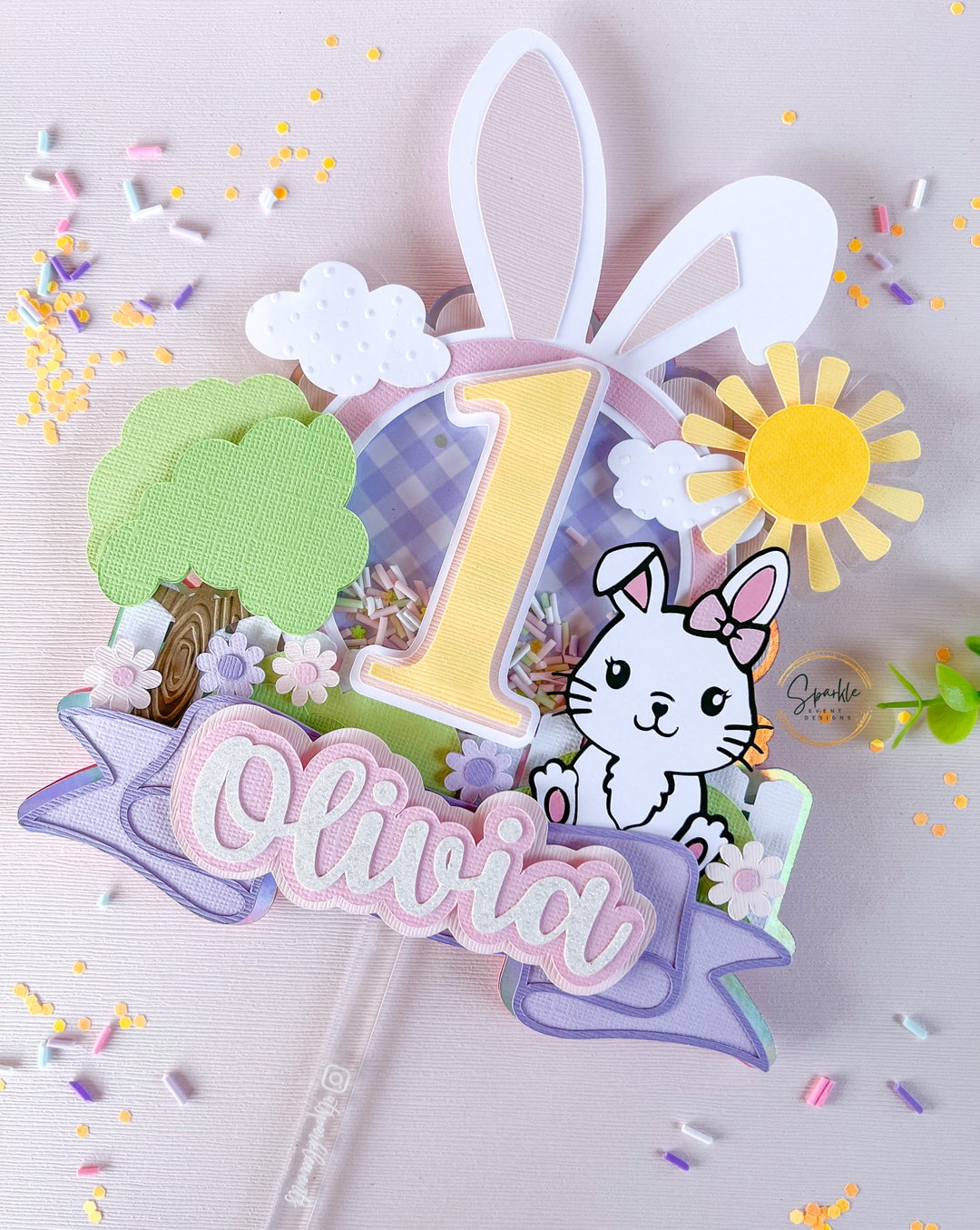 Some Bunny is One Shaker Cake Topper/ Bunny /easter Themed - Etsy