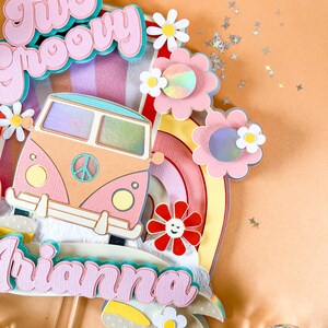 Two Groovy Cake Topper/disco Theme/vintage Van/girl Theme - Etsy