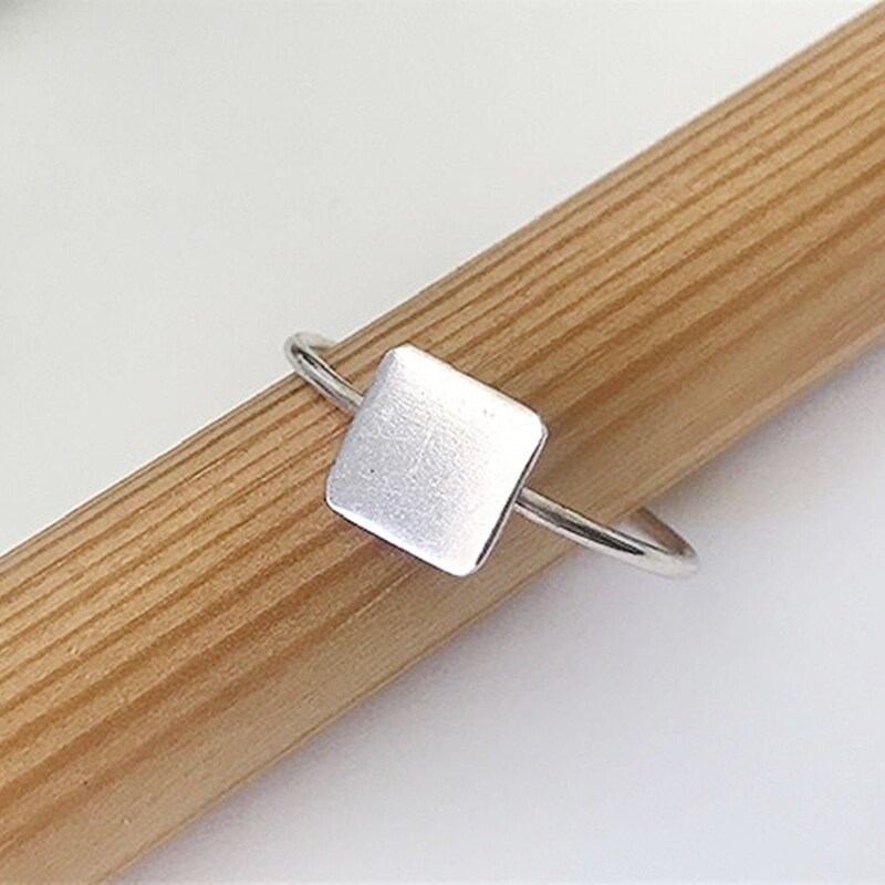 Silver Square Rings - Etsy