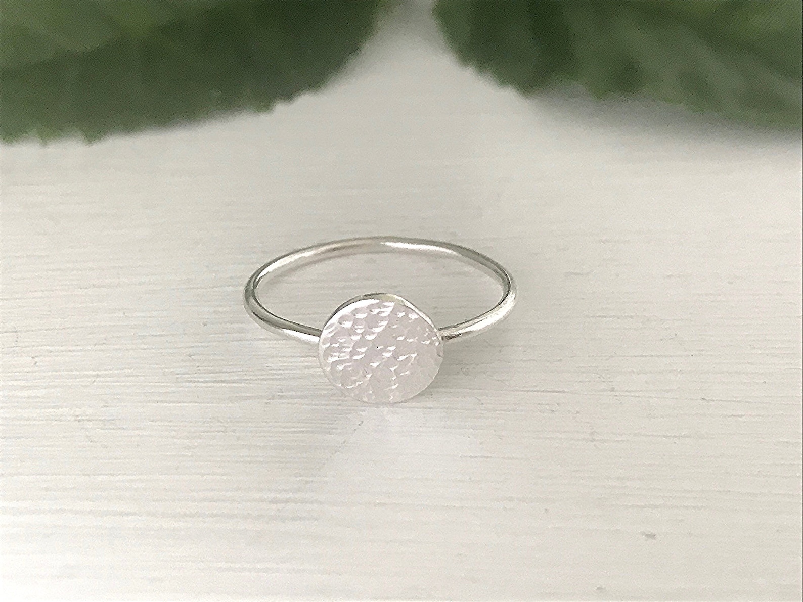 Circle Ring Hammered Silver Ring Sterling Silver Ring - Etsy