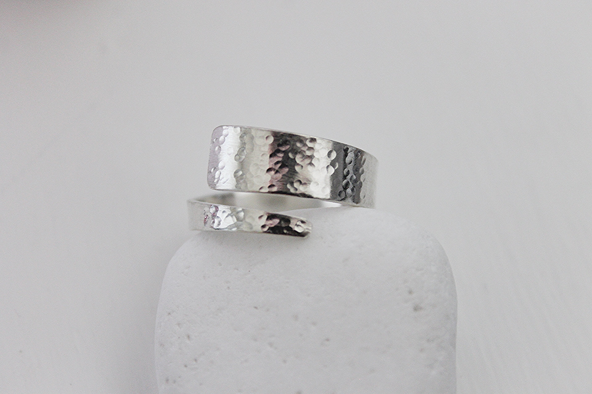 Hammered Silver Ring Textured Silver Wrap Ring Adjustable | Etsy UK