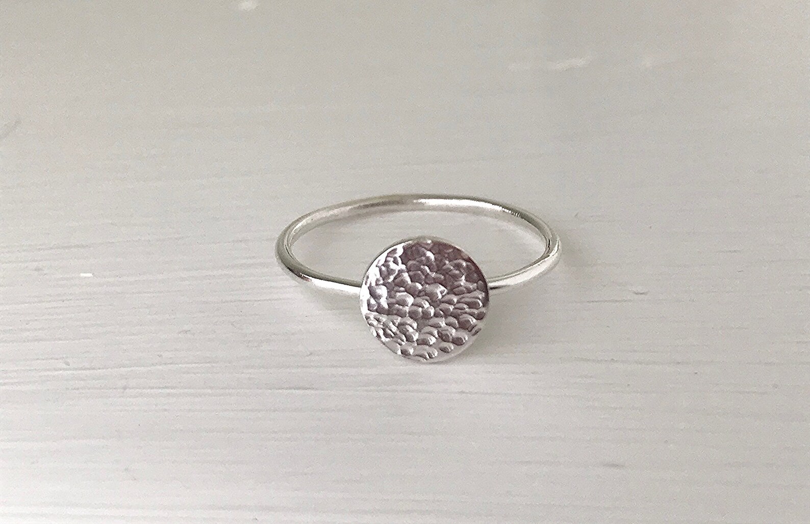 Circle Ring Hammered Silver ring Sterling Silver Ring | Etsy