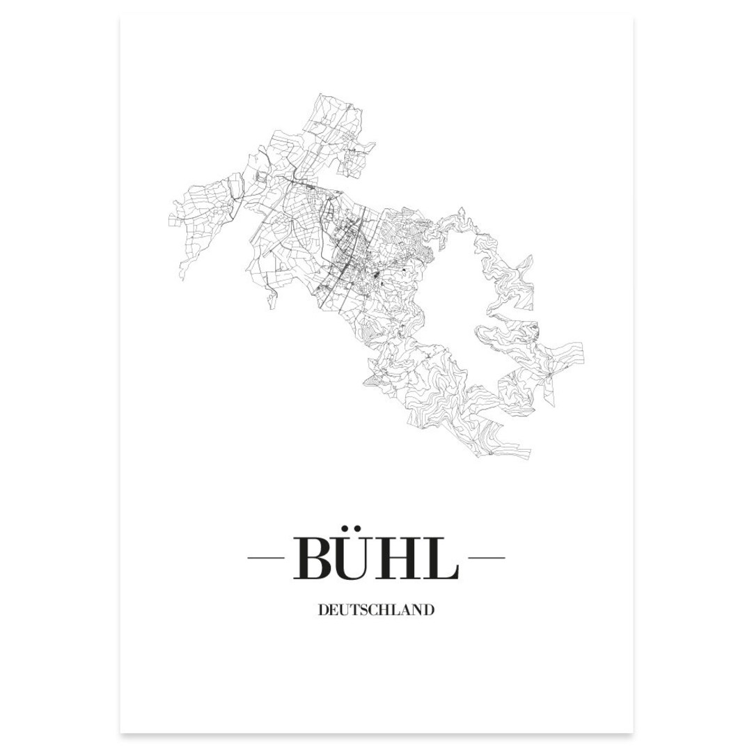 JUNIWORDS Stadtposter City Poster Germany bühl in - Etsy
