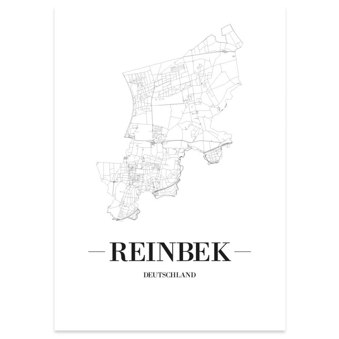 JUNIWORDS Stadtposter City Poster Germany reinbek in Black or White A4 ...