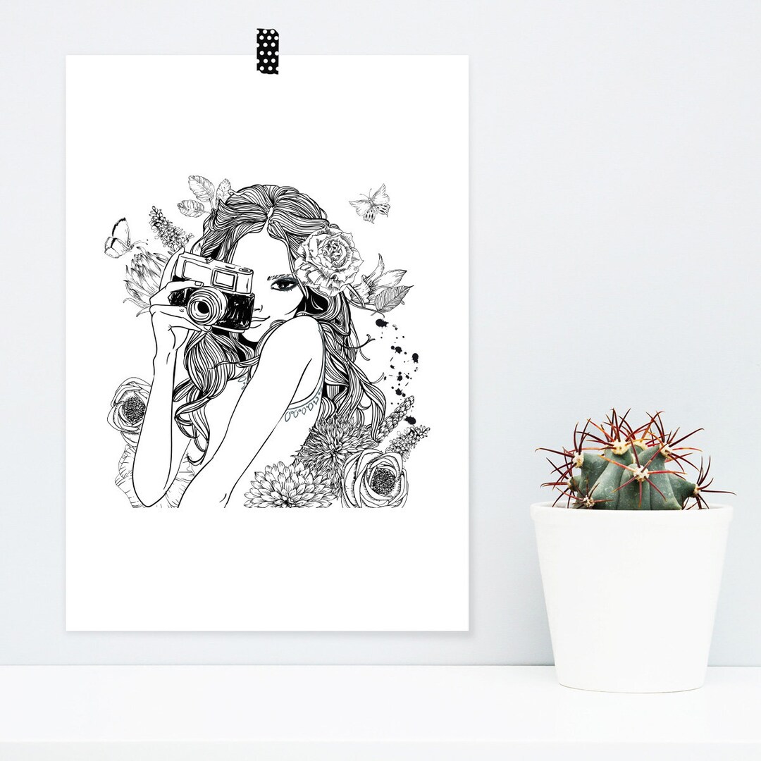 JUNIWORDS Poster line Art Alice A4 A3 A2 A1 - Etsy