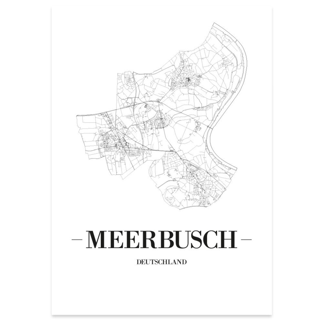 JUNIWORDS City Poster City Poster Germany meerbusch in Black or White ...