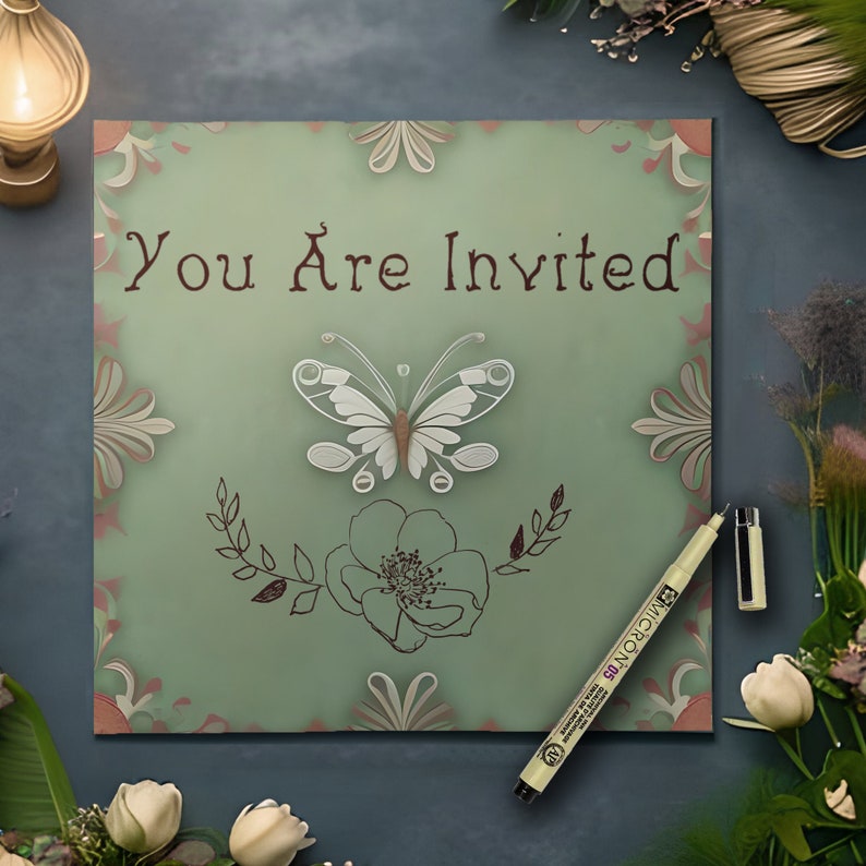 Paper Textures Vintage Green Old Fairycore Decorative Bordered ...