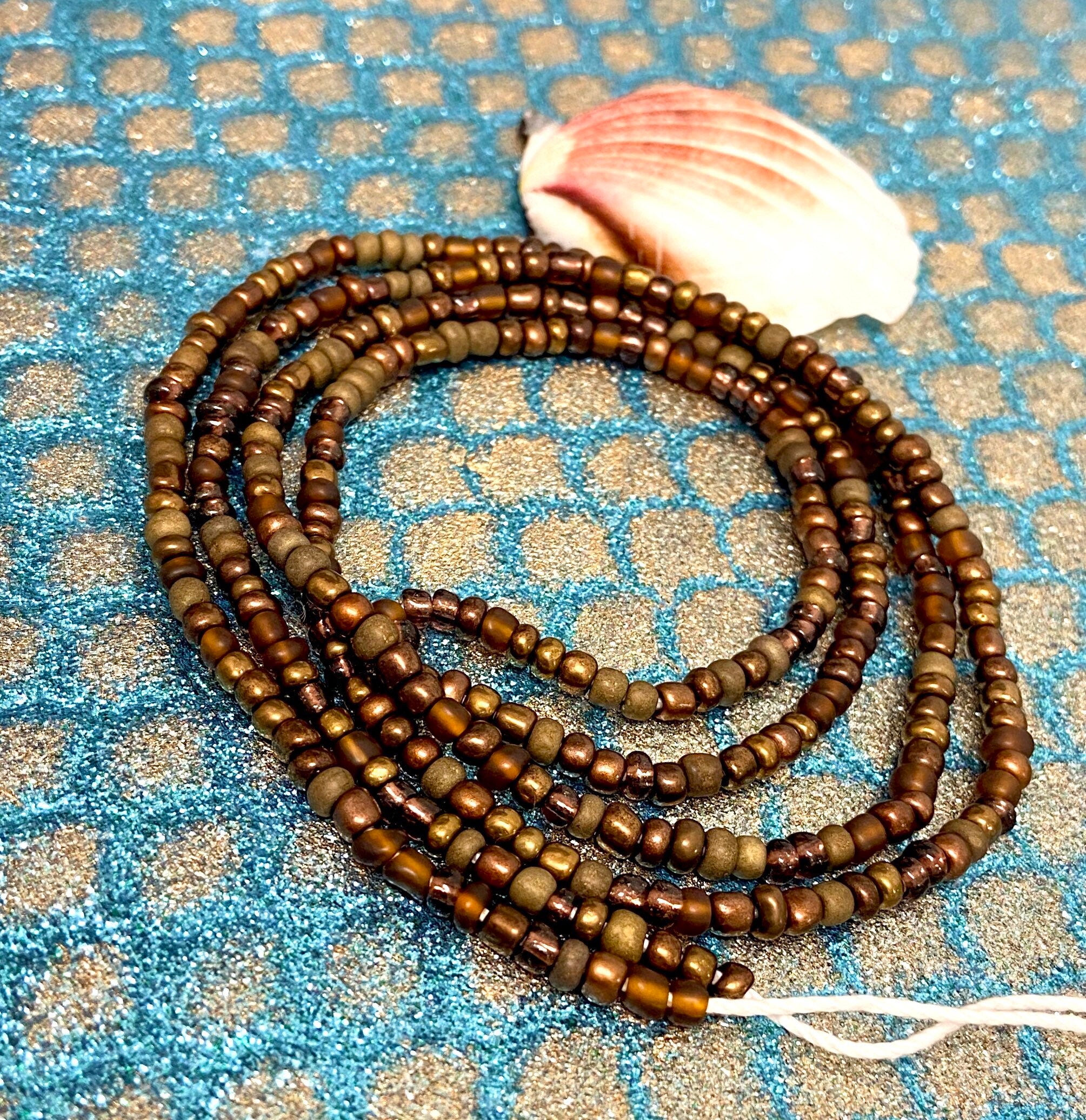 Brown Mermaid waist beads/FREE SEA SHELL sea inspired | Etsy