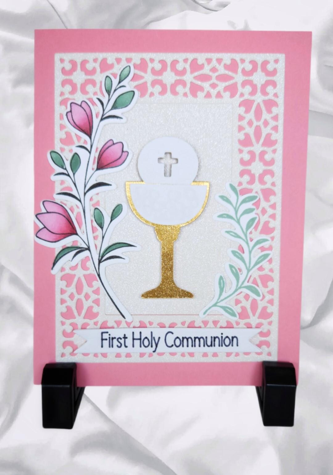 Personalized First Holy Communion Card, Handmade Religious Gift Holder ...