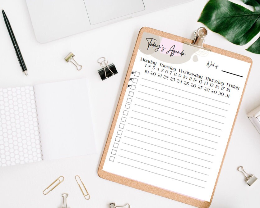 Daily Checklist Template Daily Planner Checklist Downloadable Ready to ...