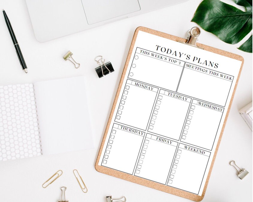 Editable Weekly Planner Template Daily Checklist Days of | Etsy