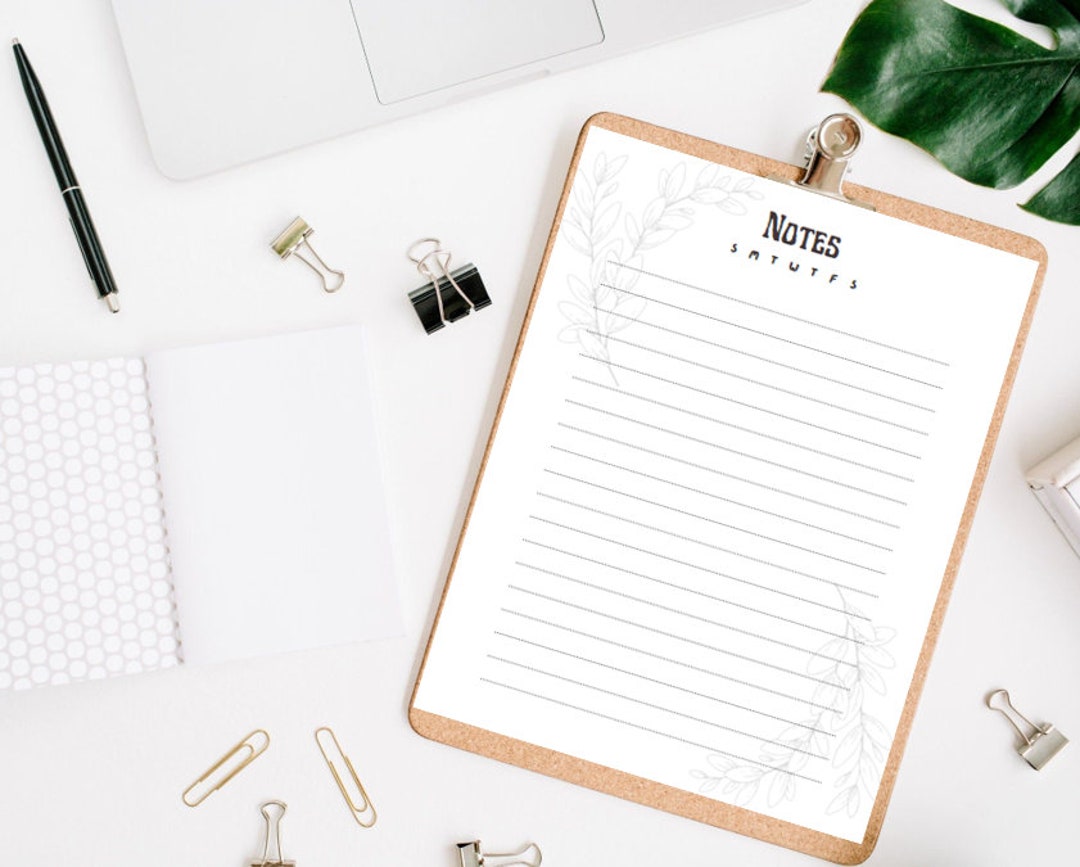 Notes Template | Daily Notes Template | Editable Notes Template | Lined ...