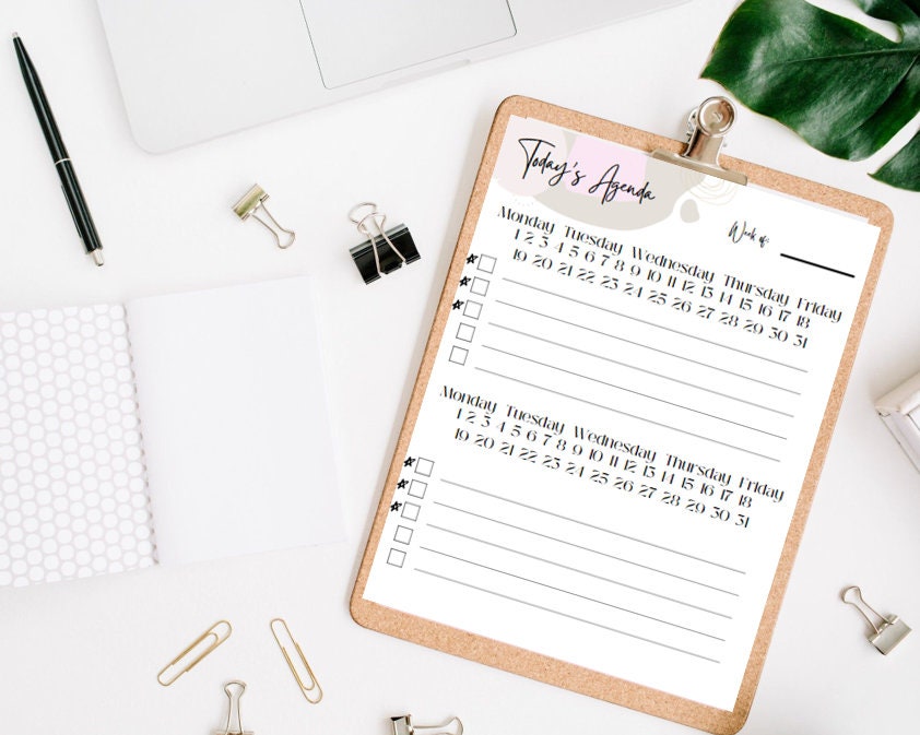 Daily Checklist Template Daily Planner Checklist Downloadable Ready to ...