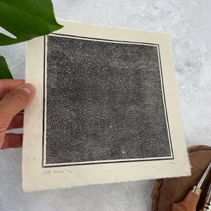 Same Komon Lino Print | Japanese Shark Pattern 21x21 Cm | Himalayan ...