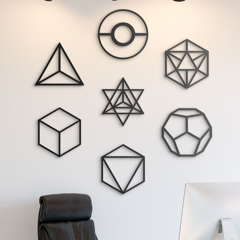 GeometricWoodWallArt - Etsy