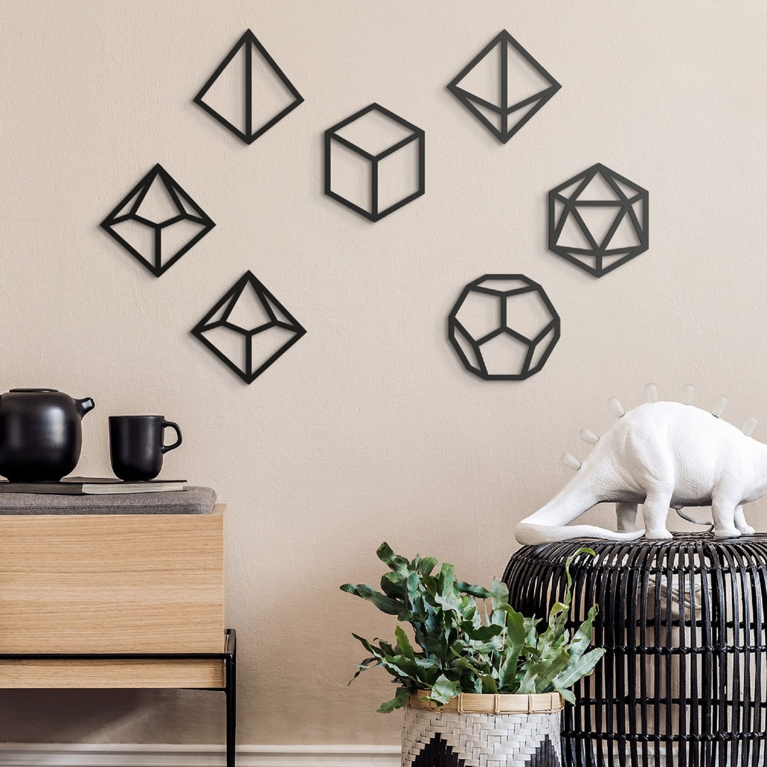 DICE WALL SET - Handmade Dice Set Wall Decor, Polyhedral Dice, Dice ...
