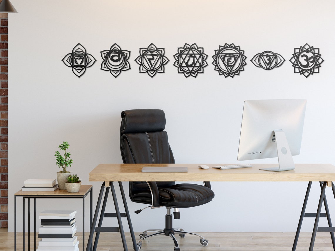 Seven Chakra Wall Art Set Chakra Wall Decor Chakra Symbols | Etsy