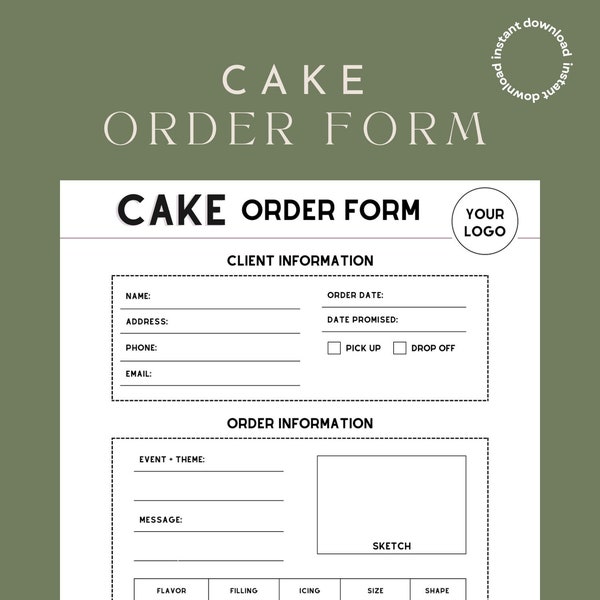 Bakery Order Forms - Etsy
