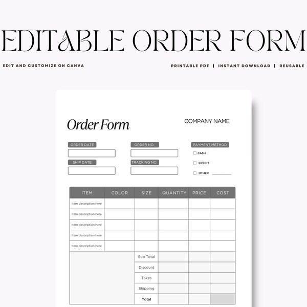 Custom Order Form - Etsy