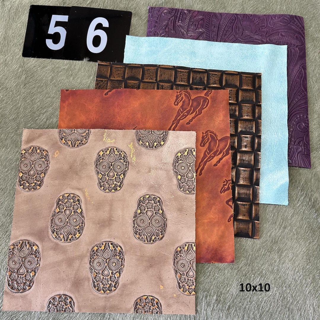 Leather Bundle #56 – 5 Genuine 10x10 Sheets as Shown – Leather Set ...