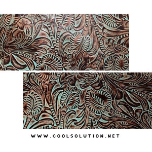 Embossed Leather Floral Turquoise, Custom Cuts, Leatherworking, Leather ...