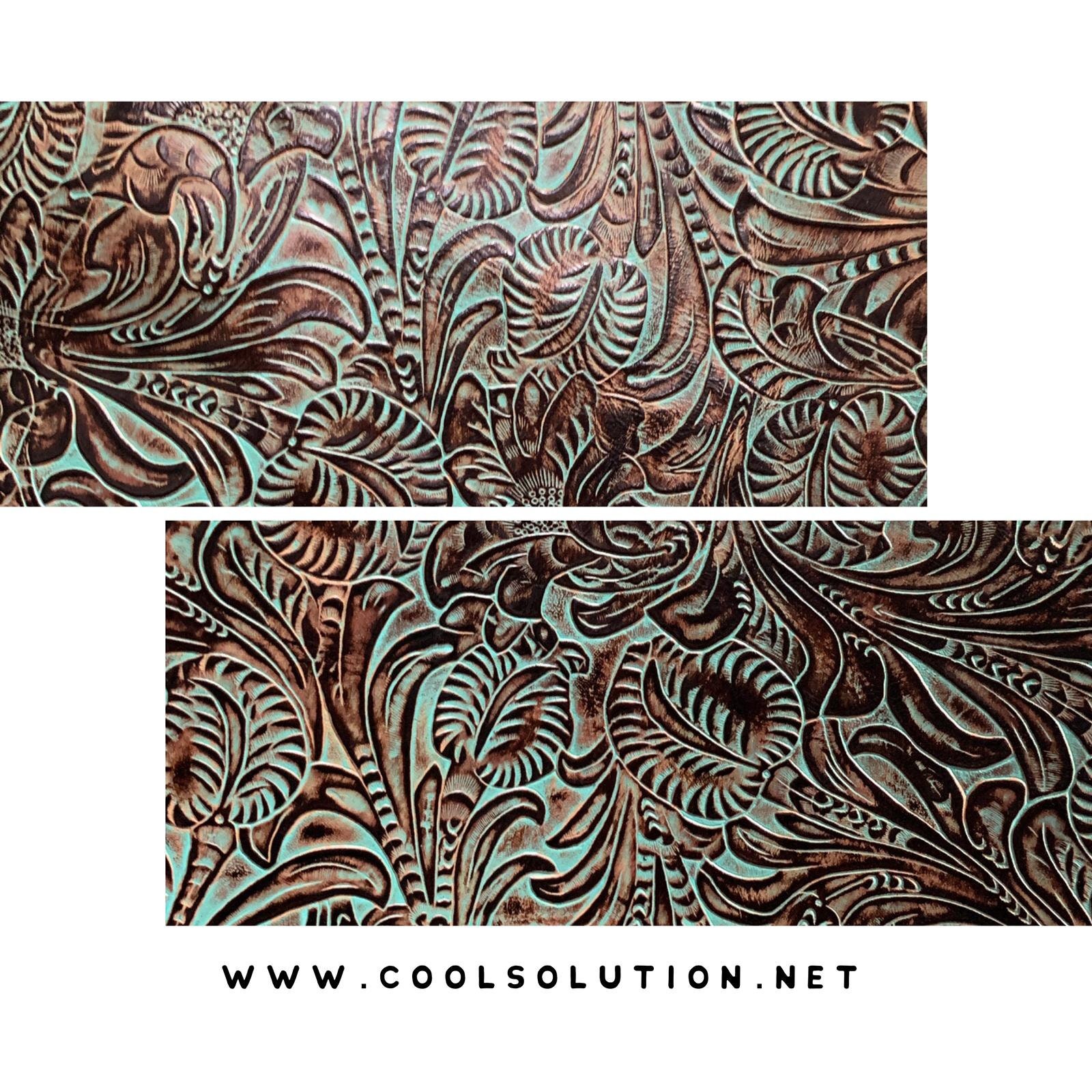 Embossed Leather Floral Turquoise, Custom Cuts, Leatherworking, Leather ...