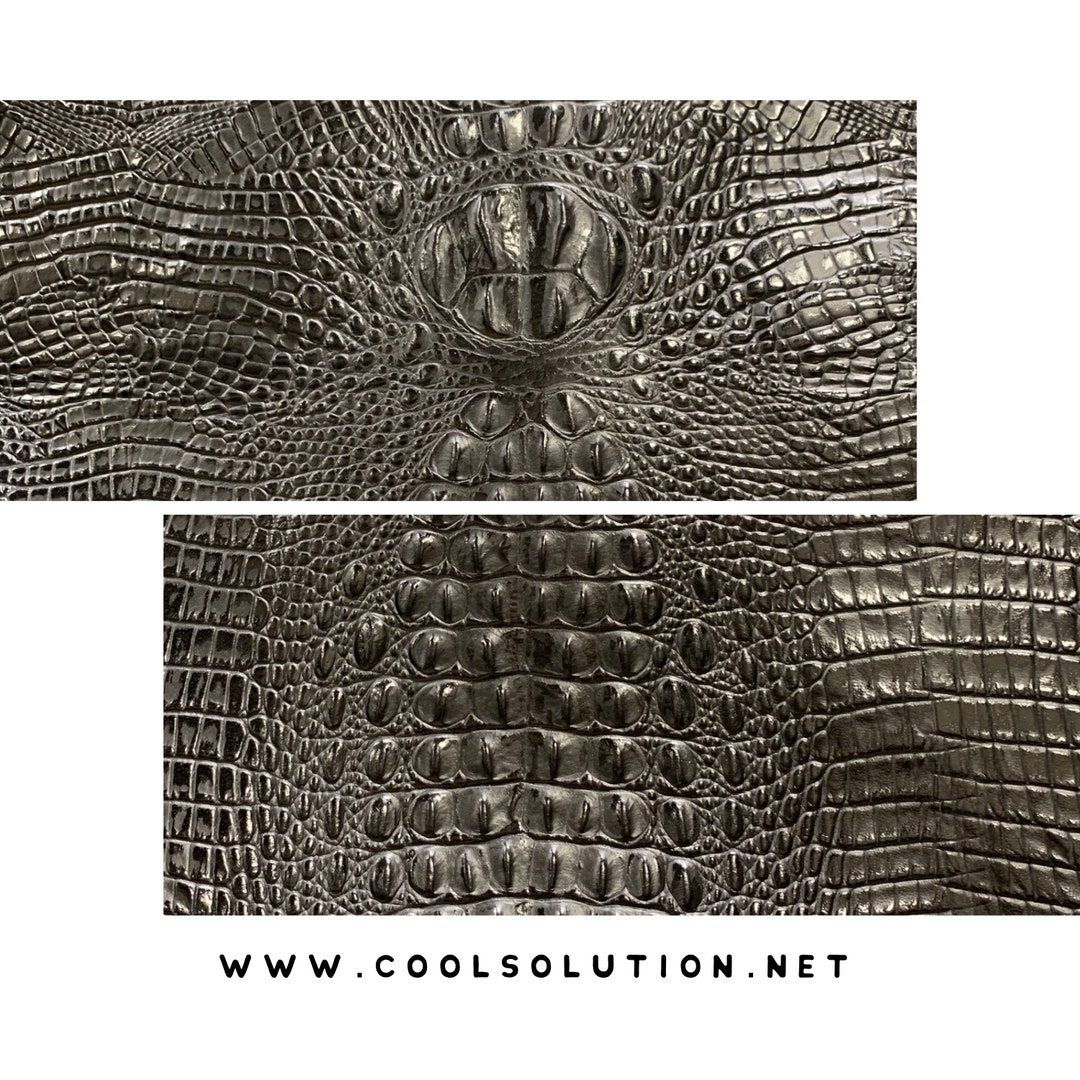 Embossed Leather Sheet, Crocodile Black, Cut to Size, Leatherworking, 1 ...