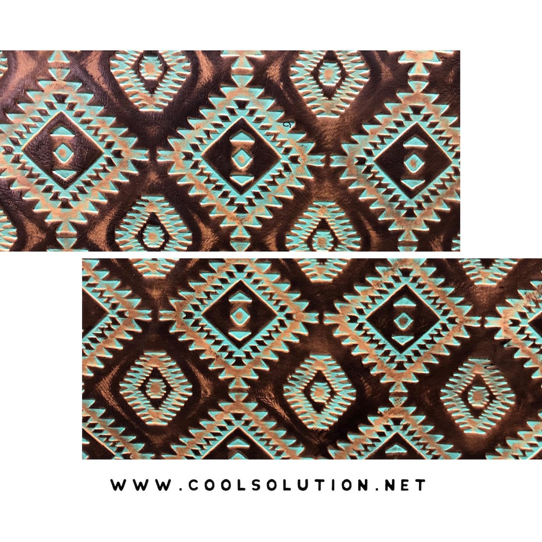 Embossed Leather Aztec Turquoise, Custom Cuts, Leatherworking, Leather ...