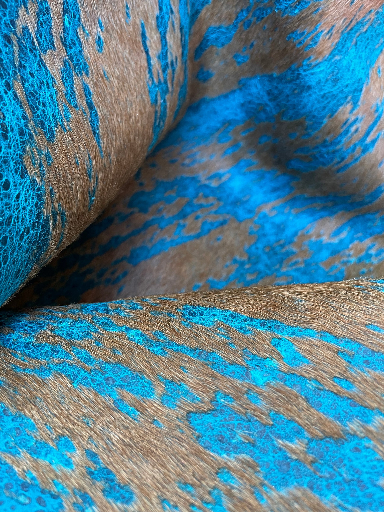 Cowhide Leather Sheets Dyed Turquoise Brindle Acid Washed - Etsy