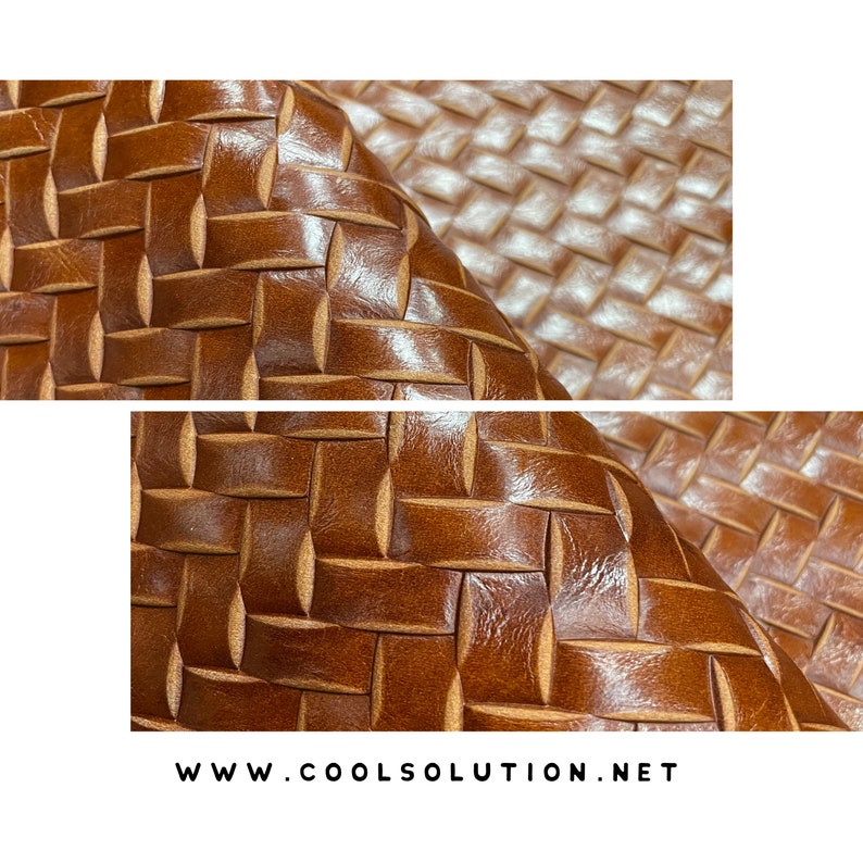 Embossed Leather Sheets Trenzado Brandy Custom Cuts 8x8 - Etsy