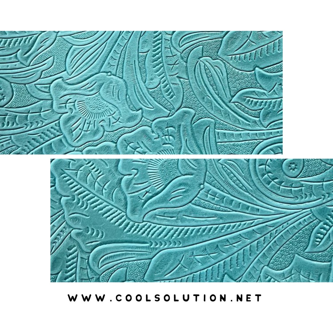 Embossed Leather Sheets Denver Turquoise, Cut to Size, 1.2-1.4 Mm / 3-3 ...